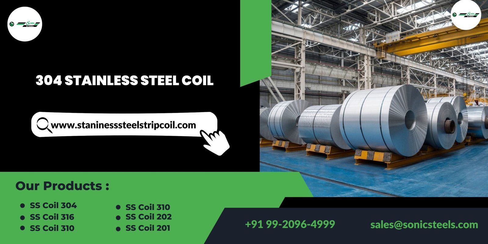 304 Stainless Steel Coils | UNS S30400 Coils Manufacturer | Sonic Steel